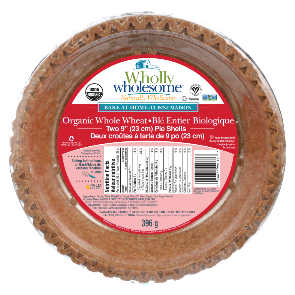9" Whole Wheat Organic Pie Shells 2pk / Deux Croûtes à Tarte de 9 po ...